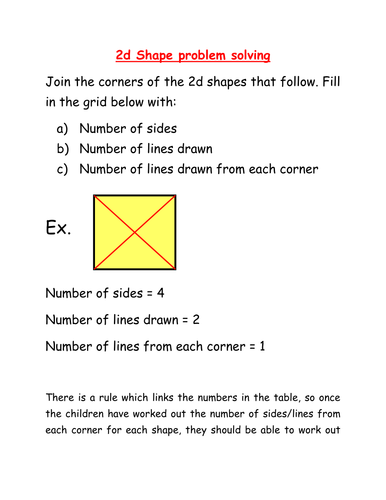 2d shape problem solving activity | Teaching Resources