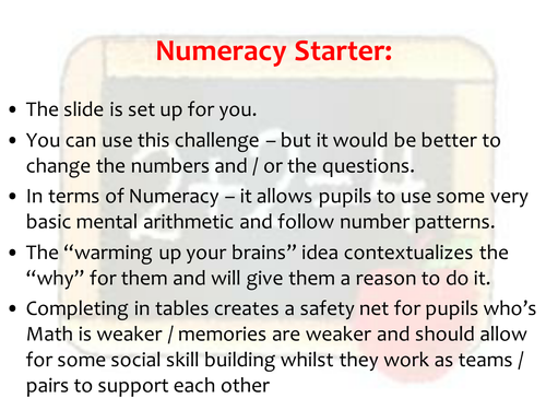 Numeracy Across the Curriculum Starter - Memorize | Teaching Resources Numeracy Across the Curriculum Starter - Memorize | Teaching Resources