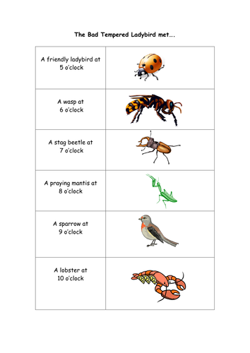 Kindergarten and Grade 1 Lesson Plans | The Bad-Tempered Ladybird ...