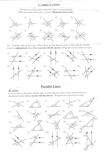 Angles review sheet | Teaching Resources