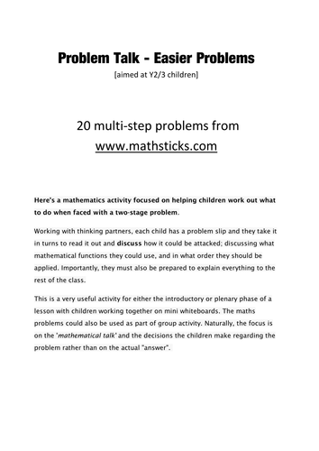 Problem Talk | Teaching Resources