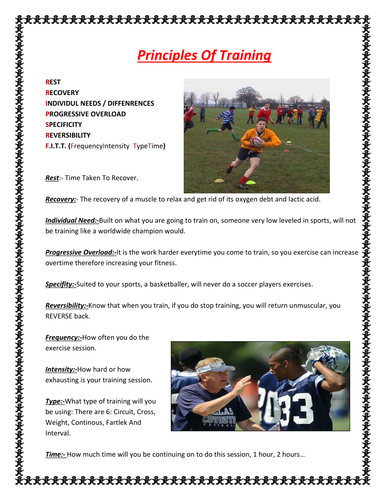 BTEC Sport L2 Unit 1 (Topic 3: Principles of Training Lessons) by ...
