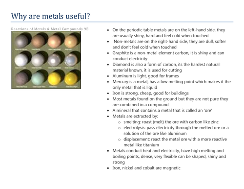 Why are metals useful? | Teaching Resources Why are metals useful? | Teaching Resources