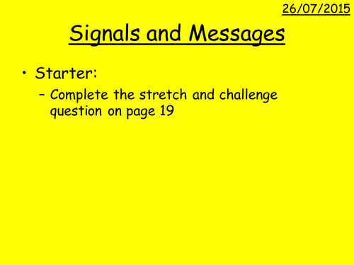Signals and messages | Teaching Resources