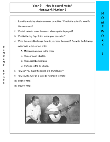 Sound homework 1 | Teaching Resources