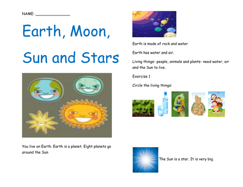 Earth; Moon; Sun and Stars | Teaching Resources