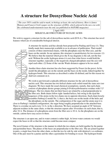 Watson & Crick comprehension | Teaching Resources