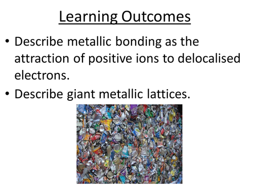 Metallic Bonding and Structure | Teaching Resources Metallic Bonding and Structure | Teaching Resources