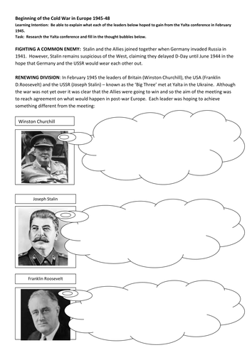 Yalta Conference Graphic Organizer | Teaching Resources