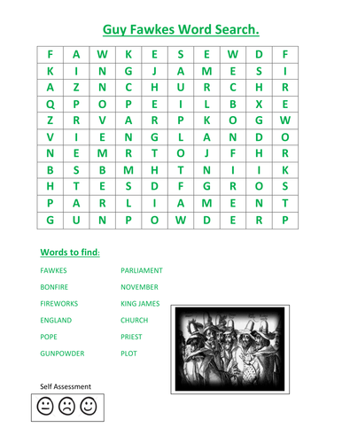 Guy Fawkes and James I Word Search by sfy773 - Teaching Resources - TES