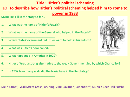 Germany History – Hitler As Chancellor | Teaching Resources