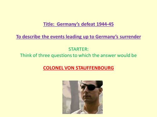 German History – Germany’s Defeat | Teaching Resources