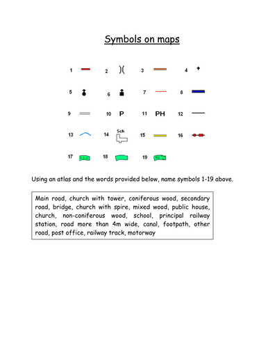 Map Symbols Activity by - UK Teaching Resources - TES