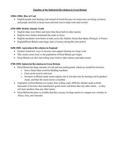 The Industrial Revolution Timeline 1866 1899: The Industrial