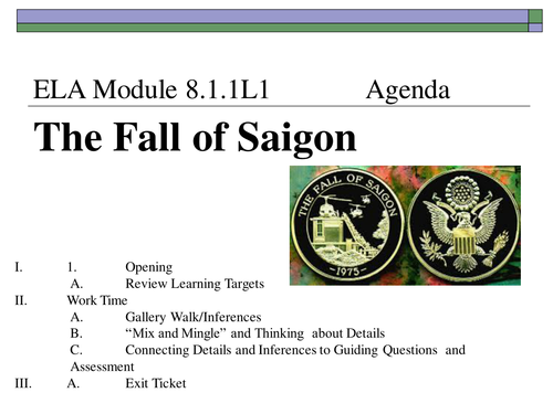 ELA Module 8.1.1 War Coming Close to Home | Teaching Resources