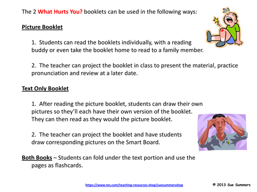 Body Parts What Hurts You? 2 Emergent Reader Booklets - ENGLISH ...
