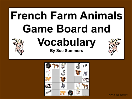 French Farm Animals Board Game and Vocabulary | Teaching Resources