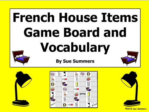 French House Items Board Game and Vocabulary | Teaching Resources