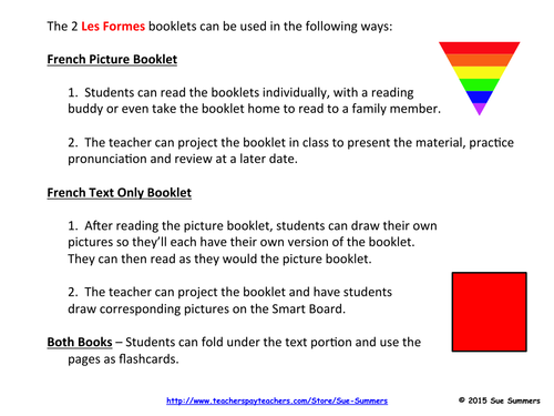 French Shapes 2 Emergent Reader Booklets - Les Formes | Teaching Resources