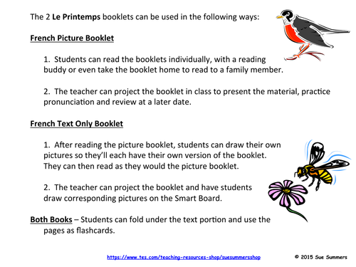 French Spring 2 Emergent Reader Booklets - Le Printemps | Teaching ...