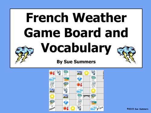 French Weather and Climate Board Game and Vocabulary | Teaching Resources