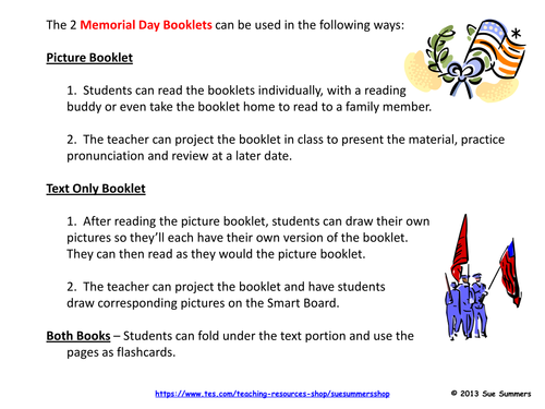 Memorial Day 2 Early Reader Booklets - ENGLISH | Teaching Resources