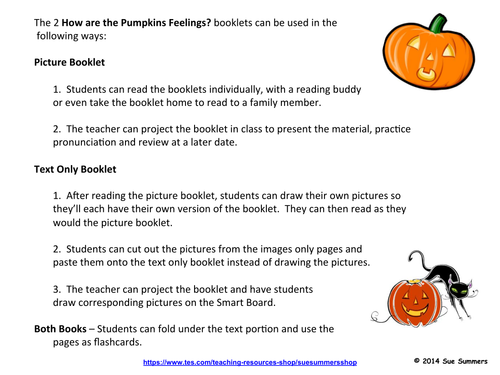 Pumpkins and Feelings 2 Emergent Reader Booklets - ENGLISH | Teaching ...