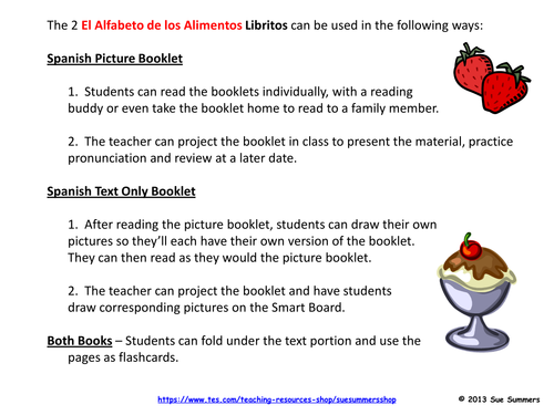 Spanish Alphabet of Food 2 Booklets / Alfabeto de Alimentos | Teaching ...
