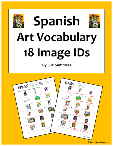 Spanish Art 18 Vocabulary Image IDs Worksheet | Teaching Resources