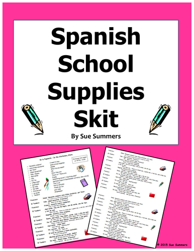 Spanish Class Objects / School Supplies Skit / Role Play / Speaking ...