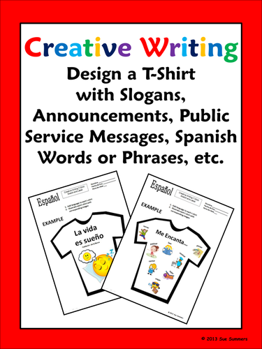 Spanish Creative Writing T-Shirt Activity - Design and Label 1 T-Shirt ...