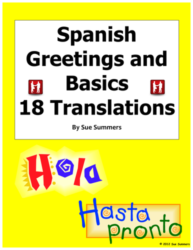 Spanish Worksheets Greetings