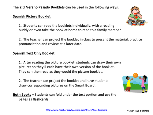 Spanish Last Summer 2 Emergent Reader Booklets - El Verano Pasado ...