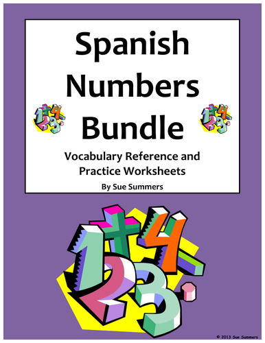 Spanish Numbers Bundle - Vocabulary, Practice, Bulletin Board ...