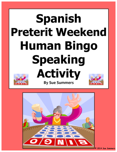 Spanish Preterit Weekend Human Bingo Game Speaking Activity & Follow-Up ...