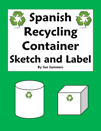 Spanish Recycling Container Sketch and Label Vocabulary Activity ...