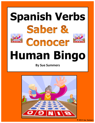 Spanish Saber and Conocer Human Bingo Game Speaking Activity | Teaching ...