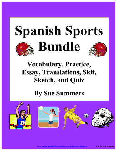 Spanish Sports Bundle - Vocabulary, Practice, Skits, Quiz, and More ...