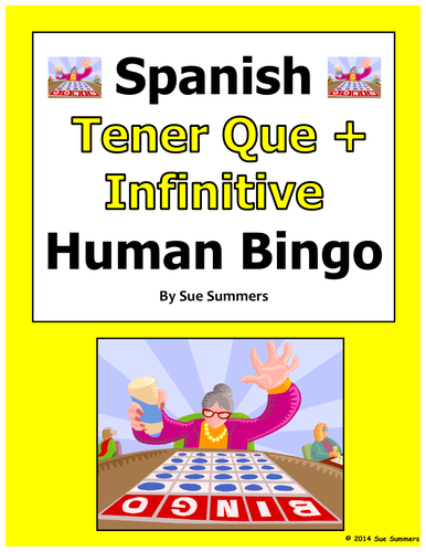 Spanish Tener Que + Infinitive & Chores Human Bingo Game Speaking ...