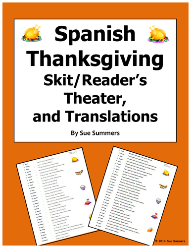 Spanish Thanksgiving Skit / Reader's Theater, and Translations ...