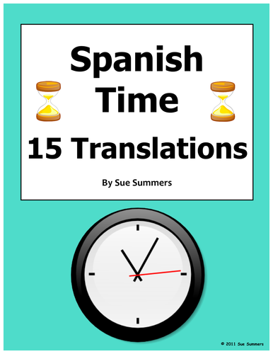 Spanish Time Practice Worksheet #1 - El Tiempo | Teaching Resources
