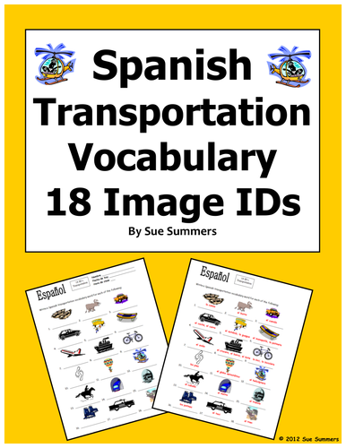Spanish Transportation Vocabulary 18 IDs - El Transporte | Teaching ...