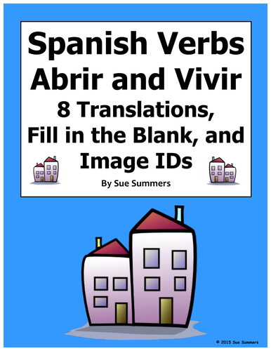 Spanish Verbs Abrir and Vivir and Image IDs | Teaching Resources