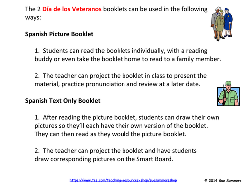 Spanish Veterans Day - 2 Emergent Reader Booklets | Teaching Resources