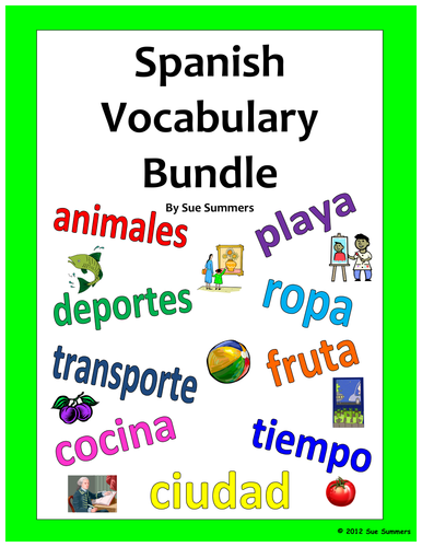 Spanish Vocabulary IDs - Bundle of 40 Worksheets Totaling 720 Words ...