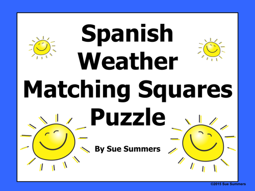 Spanish Weather Matching Squares Puzzle | Teaching Resources