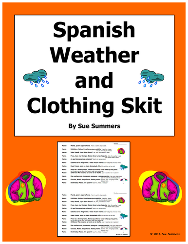 Spanish Weather Skit / Role Play / Pair Work - Hace Tanto Calor ...