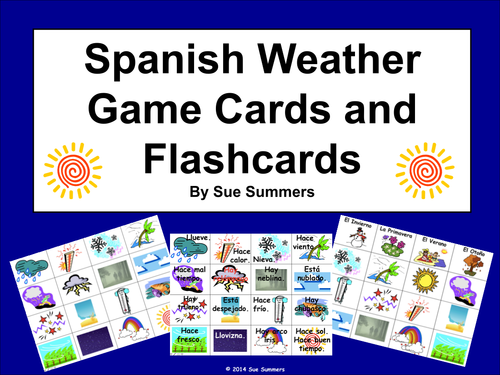 Spanish Weather Vocabulary Game Cards and Flashcards - El Tiempo ...