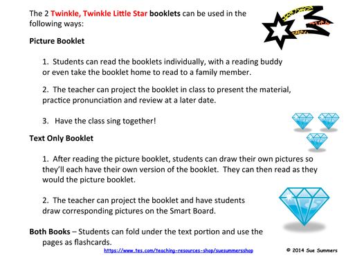 Twinkle, Twinkle, Little Star 2 Emergent Reader Booklets | Teaching ...