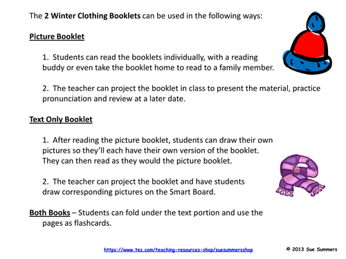 Winter Clothing 2 Emergent Readers | Teaching Resources